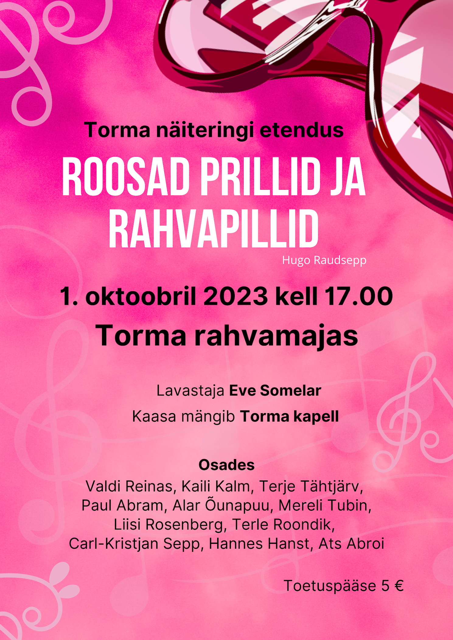 “Roosad prillid ja rahvapillid” etendub taas kodulaval – Torma rahvamaja